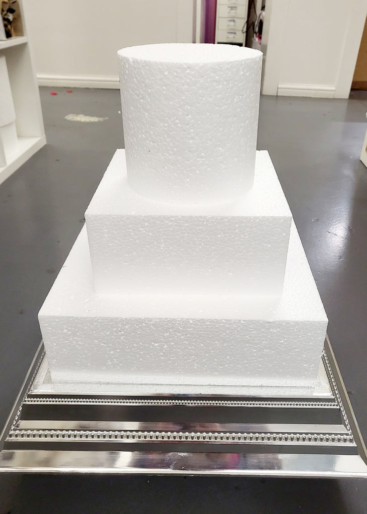 Square Chrome-Effect Cake Stand – Cloud Nine Cake Centre